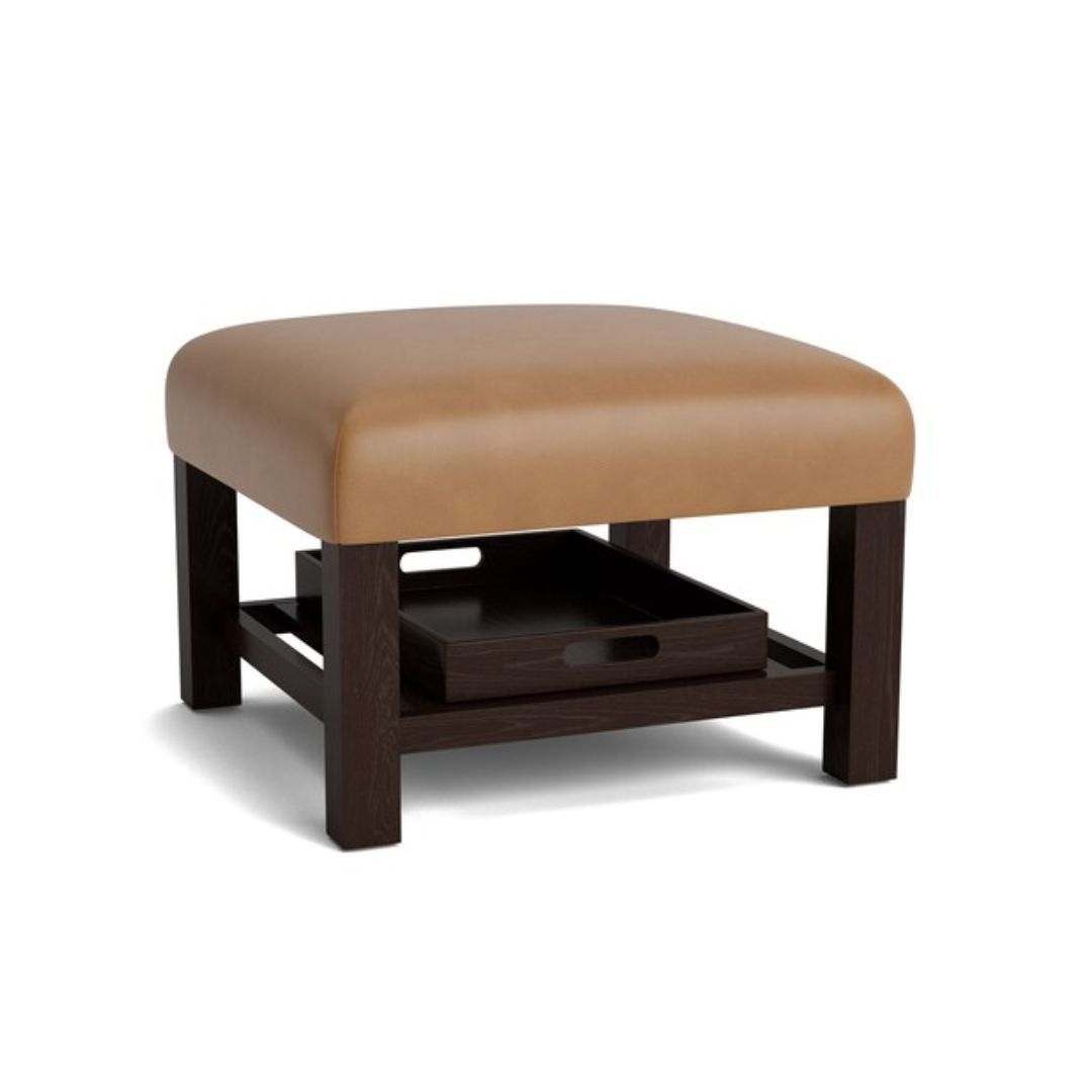 Lori Small Square Leather Ottoman with Trays – The Tin Roof